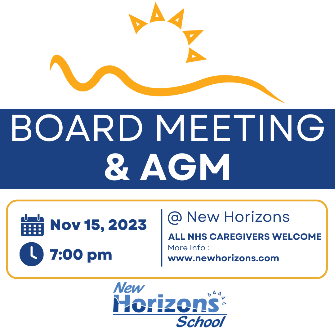 NHS Board Meeting and AGM Tonight! - New Horizons School
