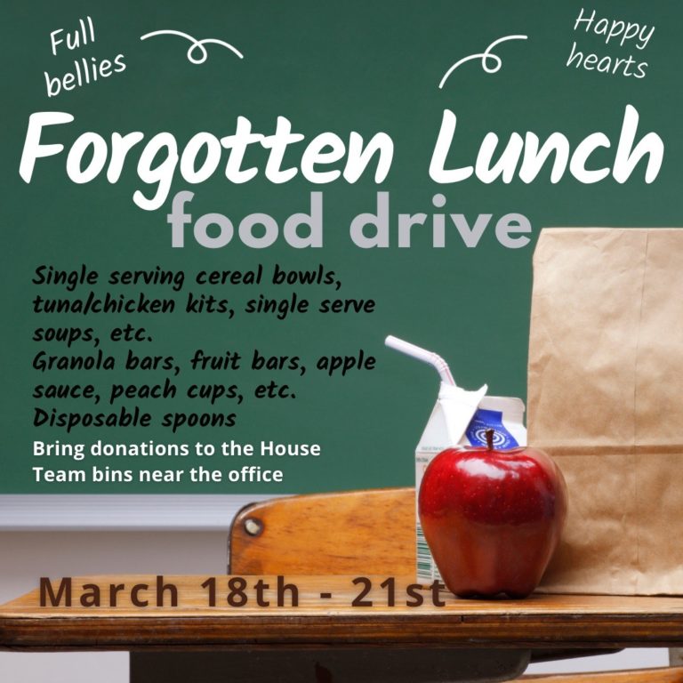 Forgotten Lunch Supply Drive - New Horizons School